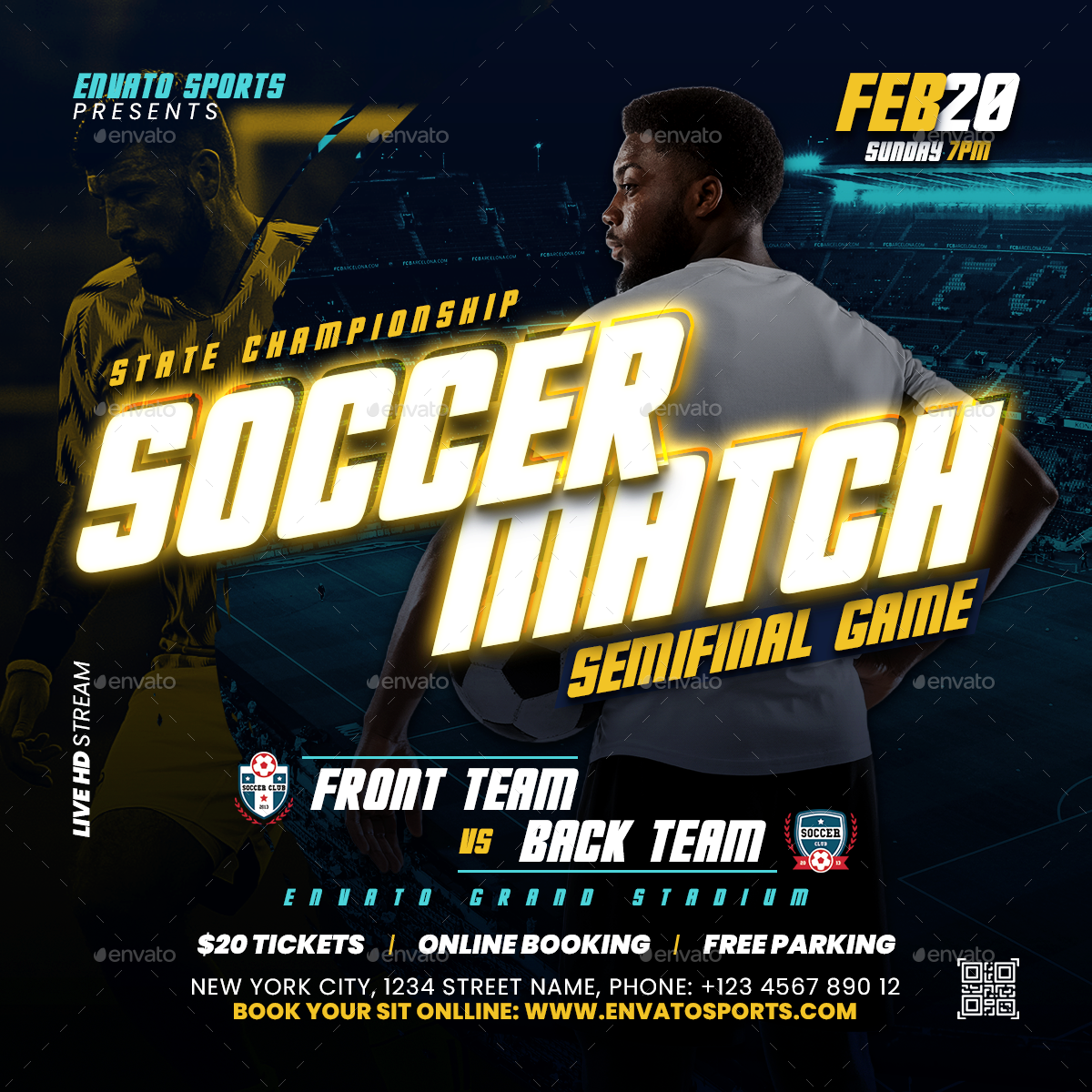 Soccer Match Flyer | Semifinal Game, Print Templates | GraphicRiver