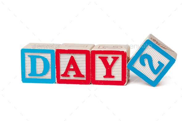 Colorful alphabet blocks. Word day isolated on white background Stock ...