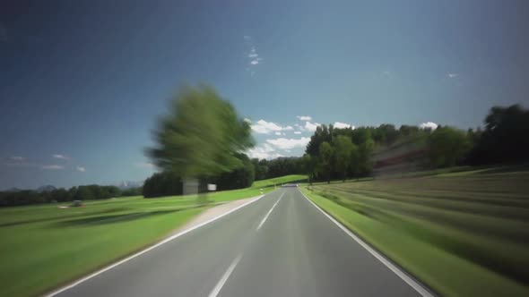 view from car driving along a road, Stock Footage | VideoHive