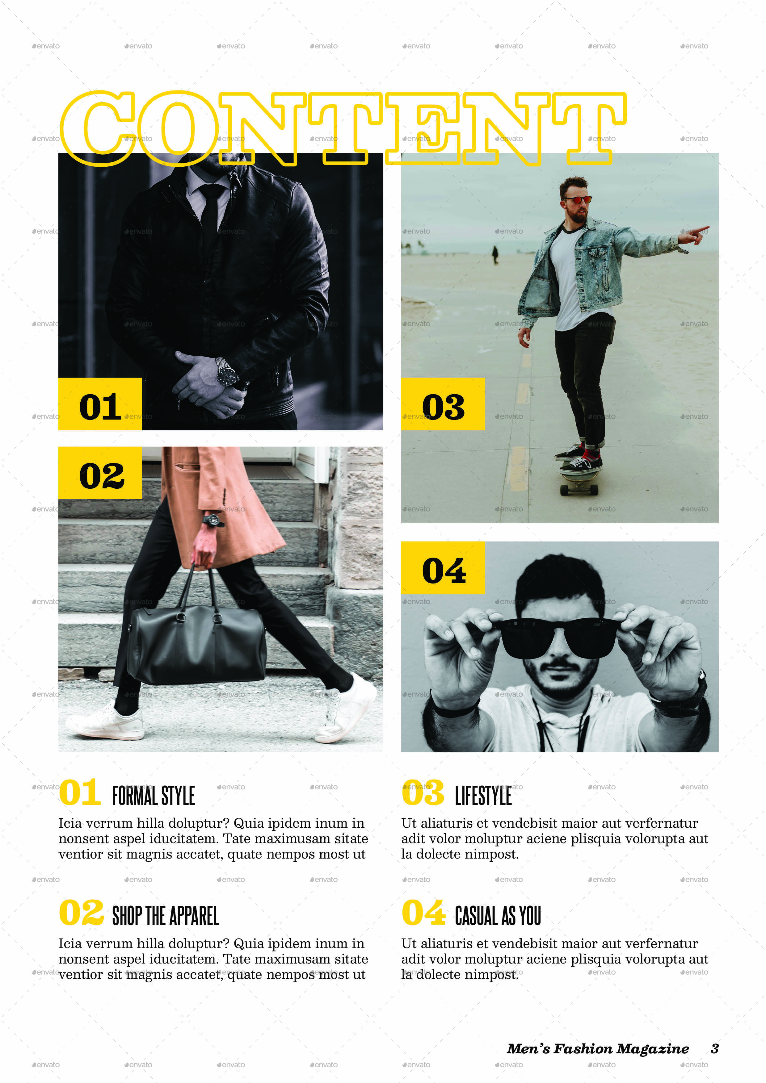 Men's Fashion Magazine, Print Templates | GraphicRiver