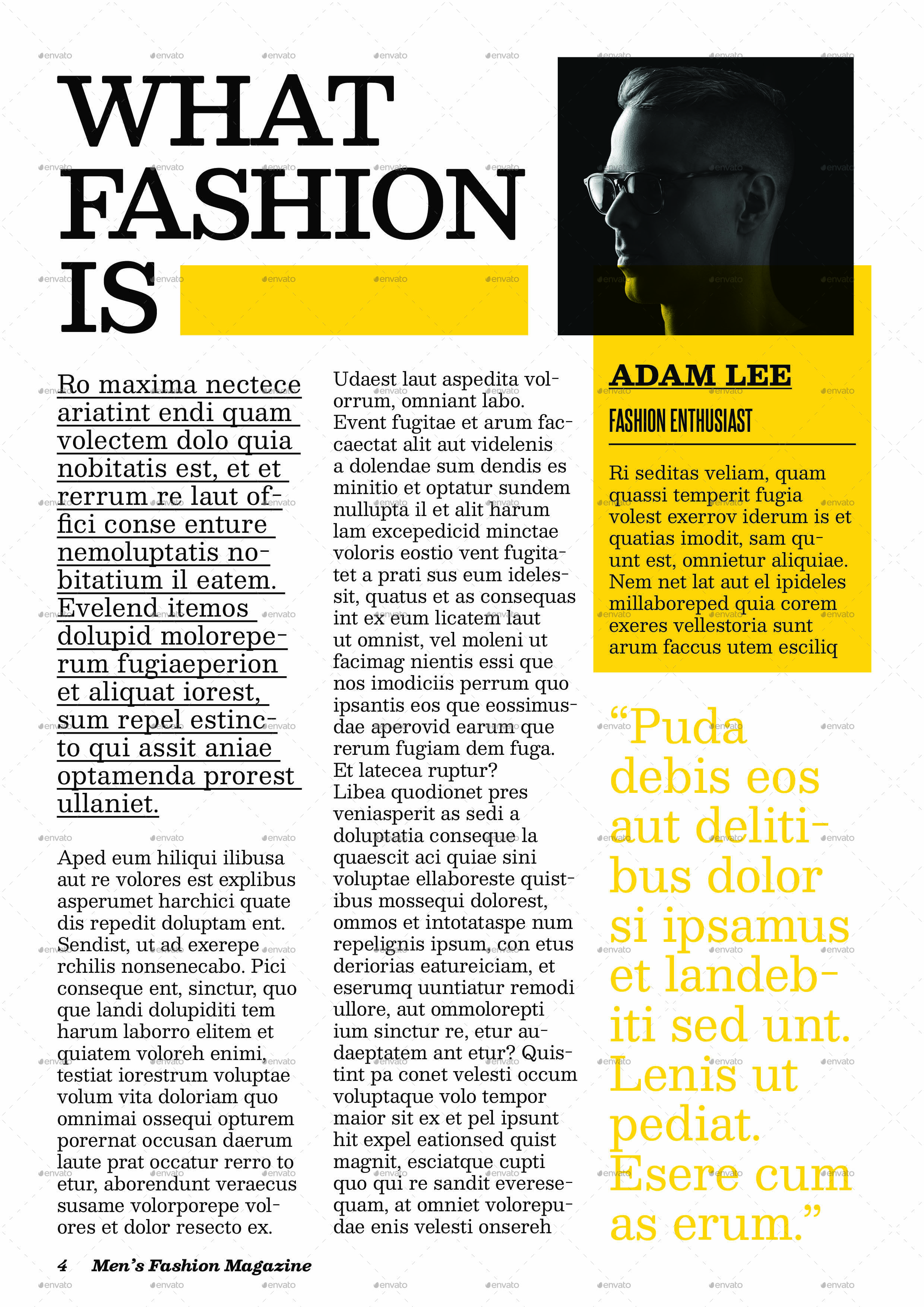 Men's Fashion Magazine, Print Templates | GraphicRiver