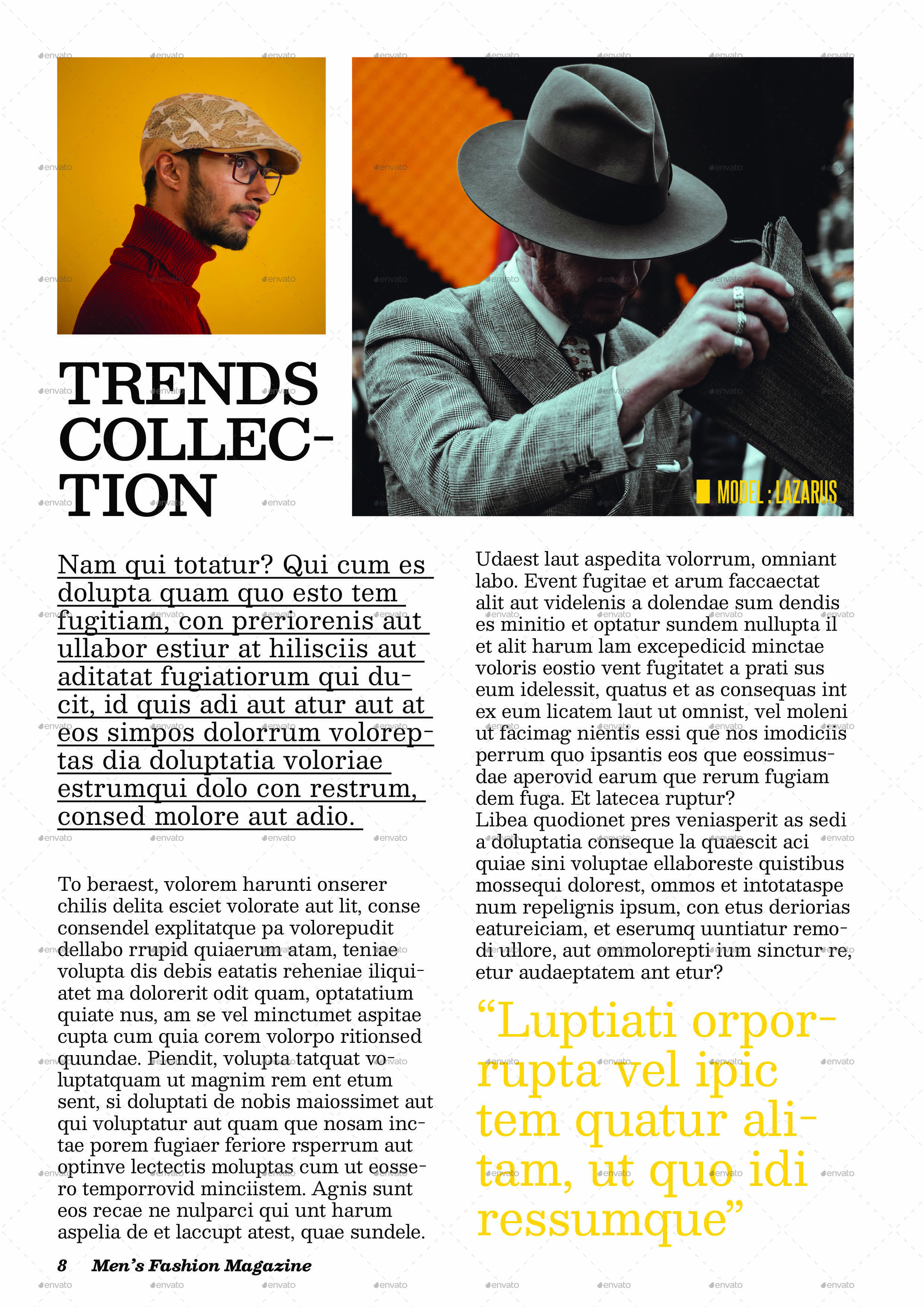 Men's Fashion Magazine, Print Templates | GraphicRiver