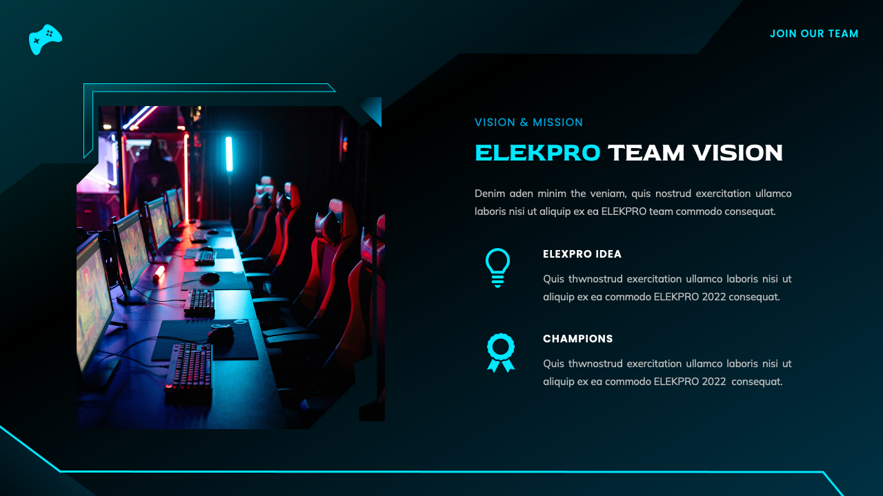 Elekpro - eSport Gaming PowerPoint Template, Presentation Templates