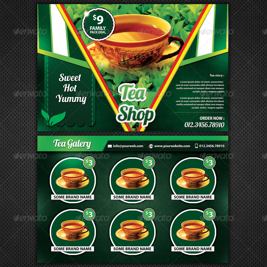 Coffee & Tea Shop Flyer Template, Print Templates | GraphicRiver