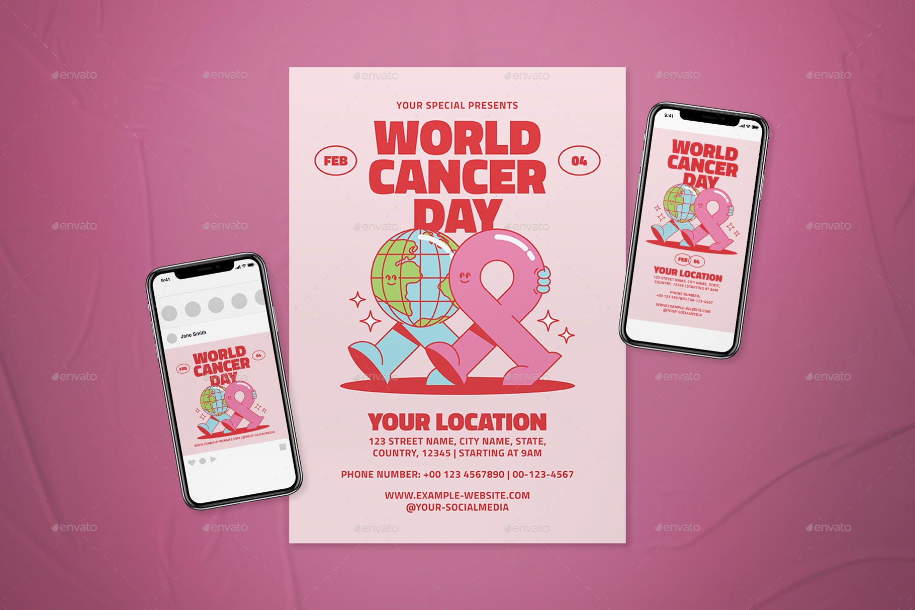 World Cancer Day Flyer Set, Print Templates | GraphicRiver