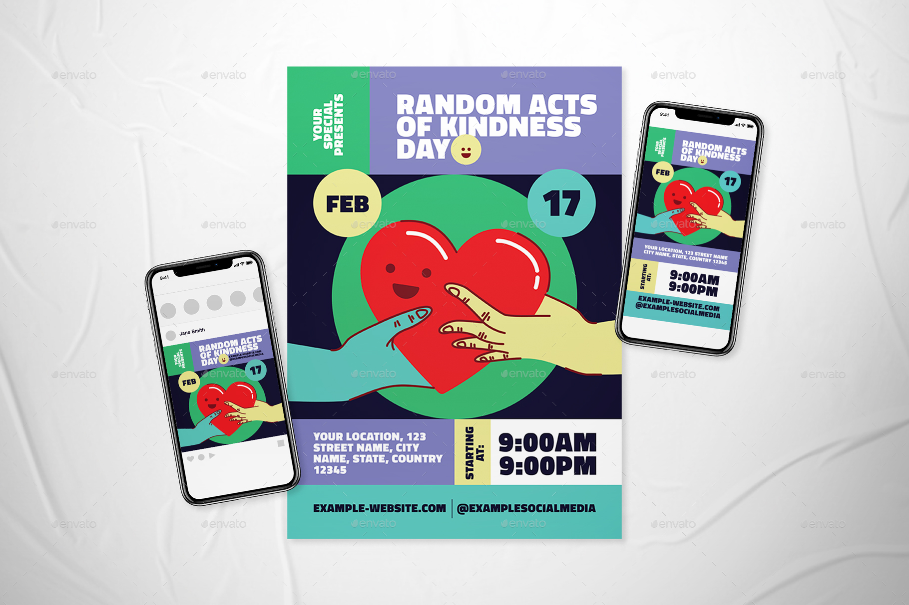 Random Acts of Kindness Day Flyer Set, Print Templates | GraphicRiver