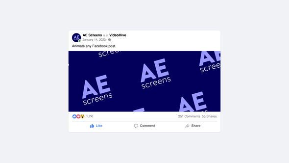 Facebook Post UI, After Effects Project Files | VideoHive