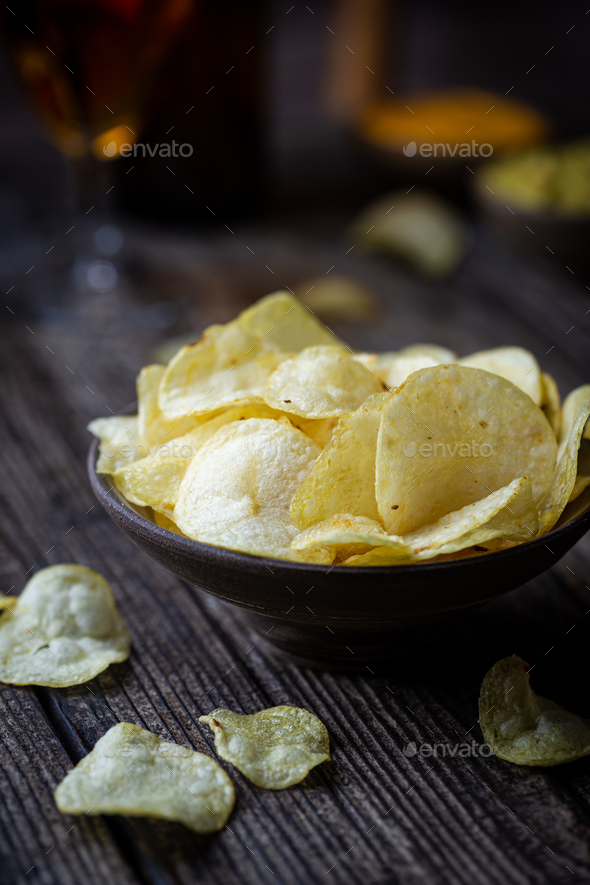 Crunchy delicious potato chips Stock Photo by ipolly80 | PhotoDune