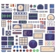 Control Panel Elements Buttons Dials Tuners , Vectors | GraphicRiver