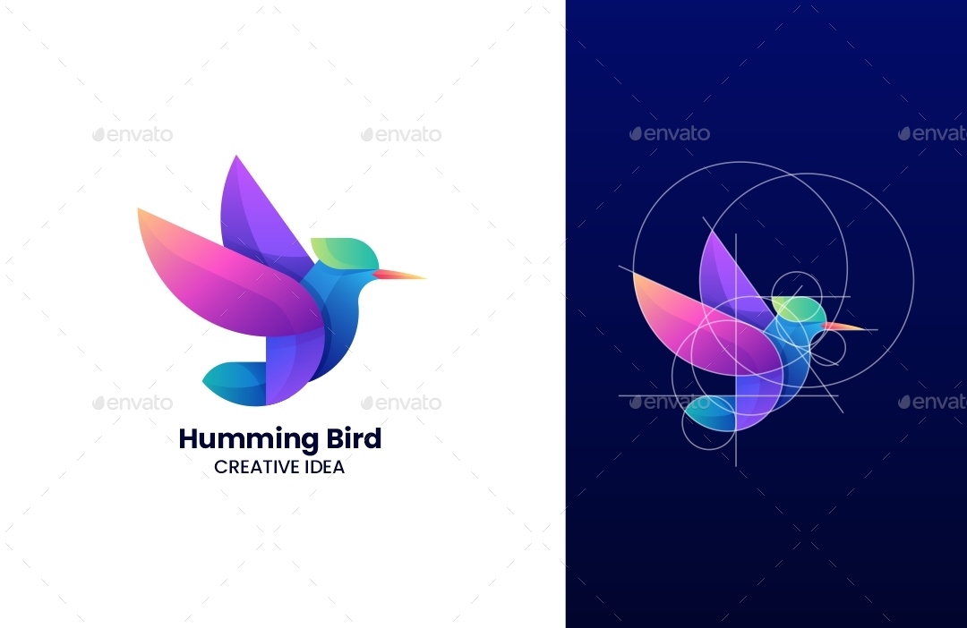 Hummingbird Gradient Colorful Logo Template, Logo Templates | GraphicRiver