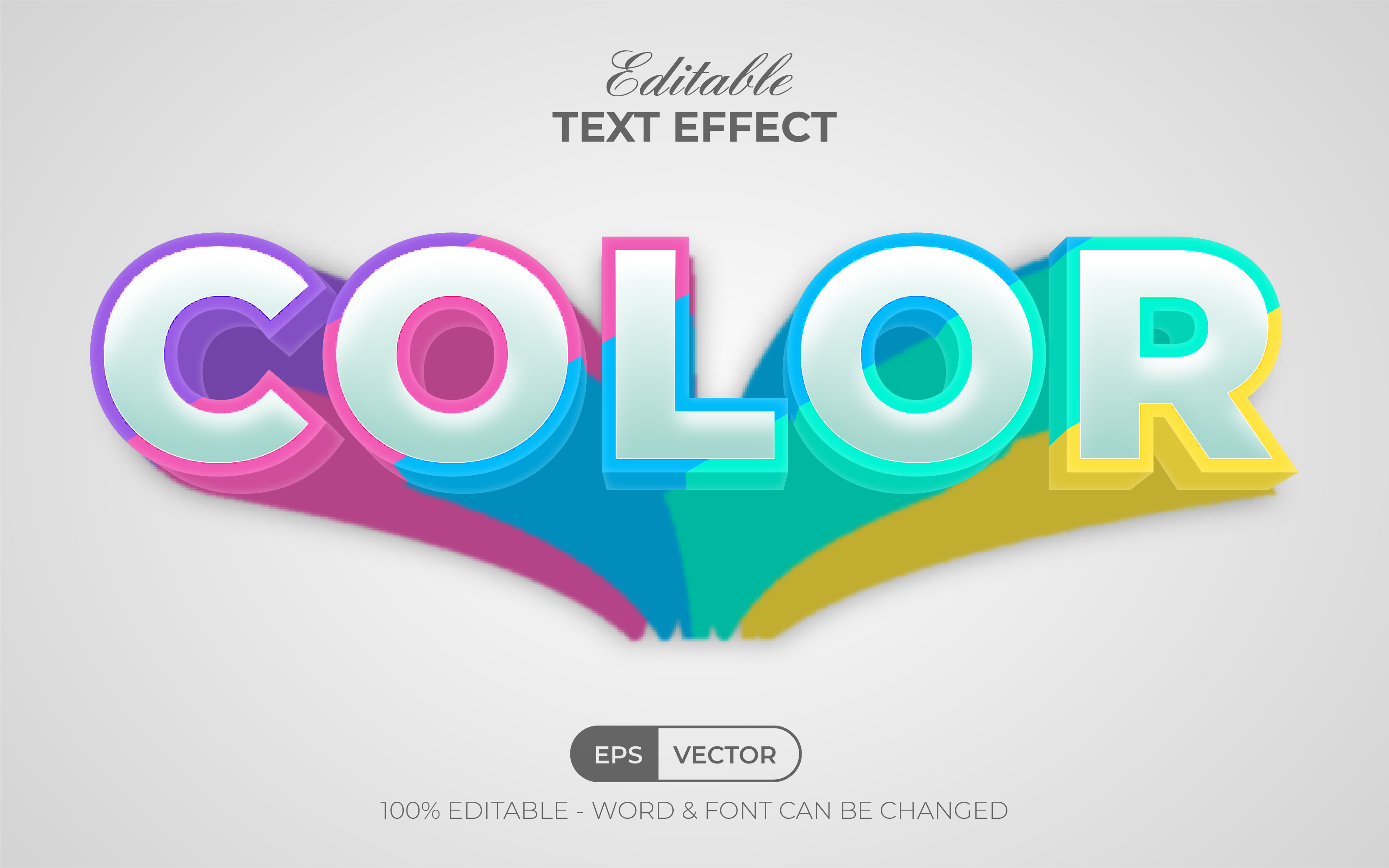 Long shadow colorful text effect, Add-ons | GraphicRiver