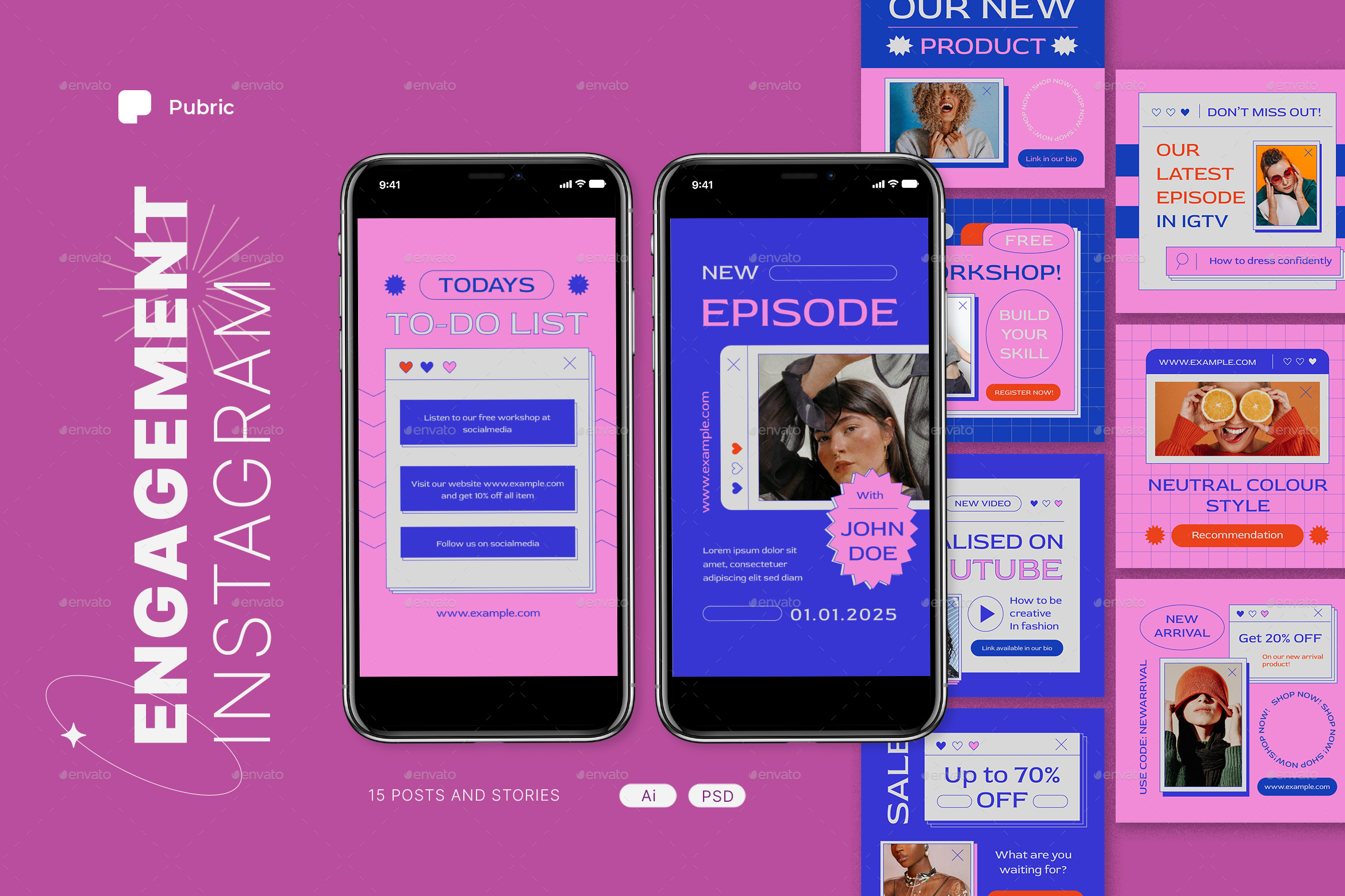 Engagement Instagram Post and Story, Web Elements | GraphicRiver