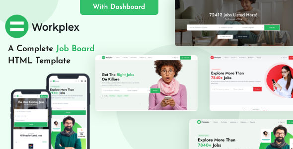 Workplex - Job Board HTML Template by themezhub | ThemeForest