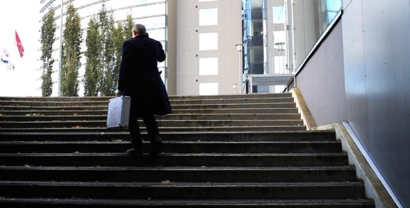 Senior Businessman Rushing To Work, Stock Footage | VideoHive