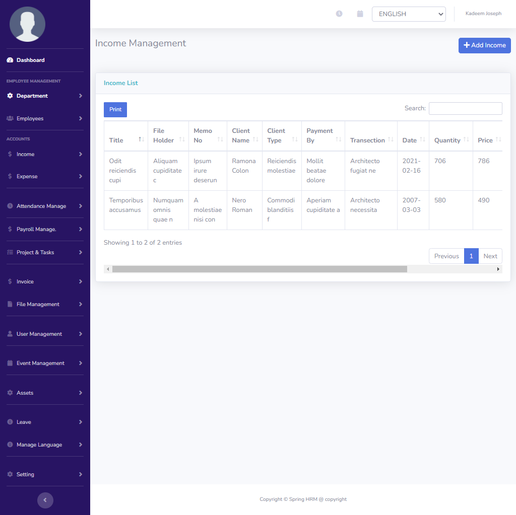 Spring HRM - HRM & Payroll by springsoftit | CodeCanyon