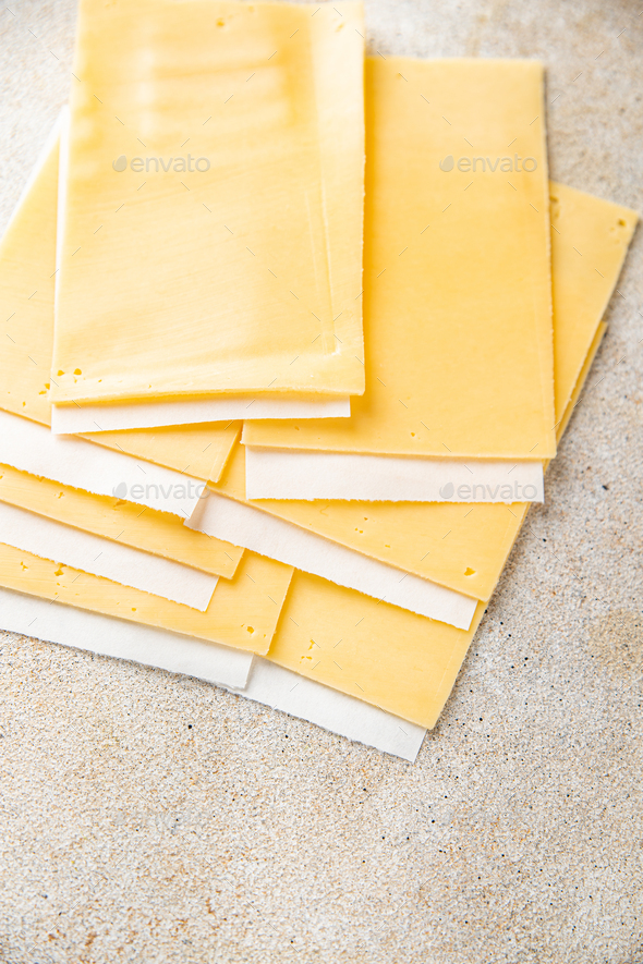 cheese hard slices portion slicing healthy meal ood background Stock ...