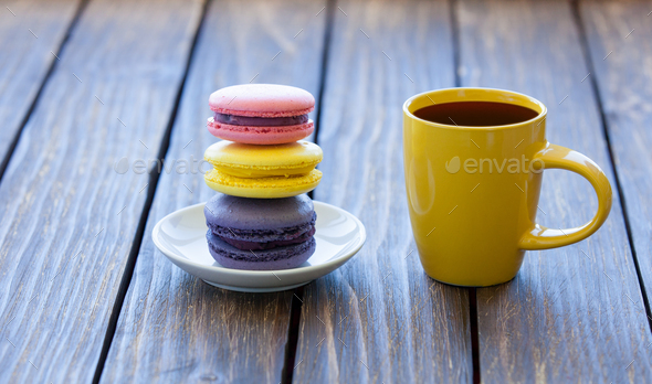 Cup of coffee and macarons Stock Photo by Masson-Simon | PhotoDune