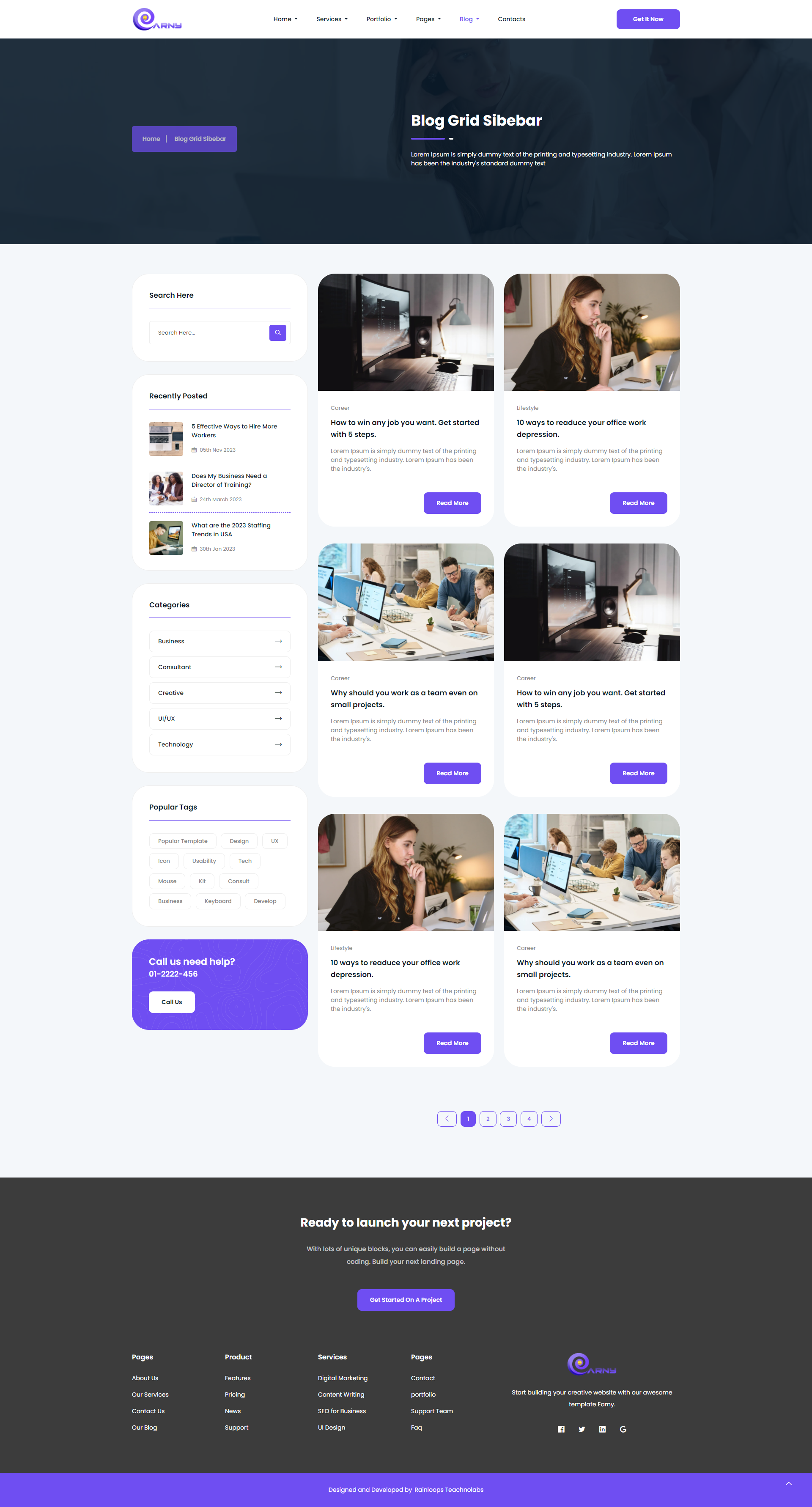 Earny - Multipurpose Business HTML Template by Rainloops_Technolabs
