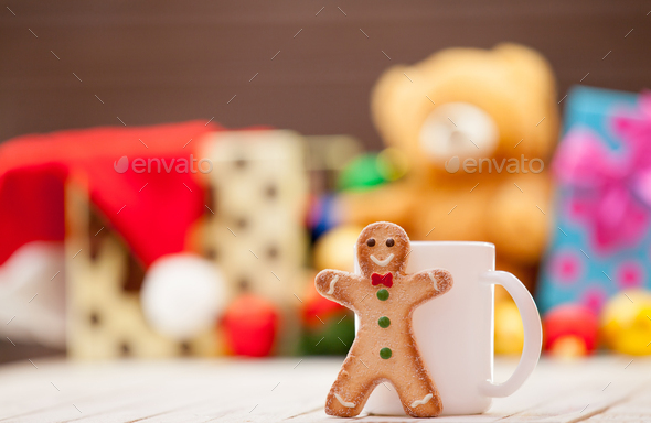 Cup with gingerbread man Stock Photo by Masson-Simon | PhotoDune