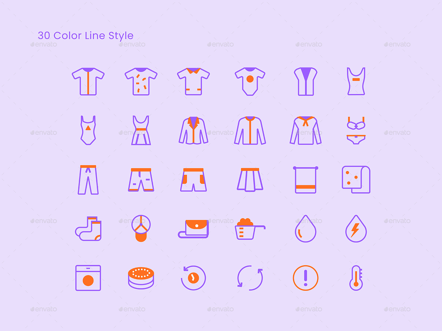 60 Clothes Icons Set for Laundry App, Icons | GraphicRiver