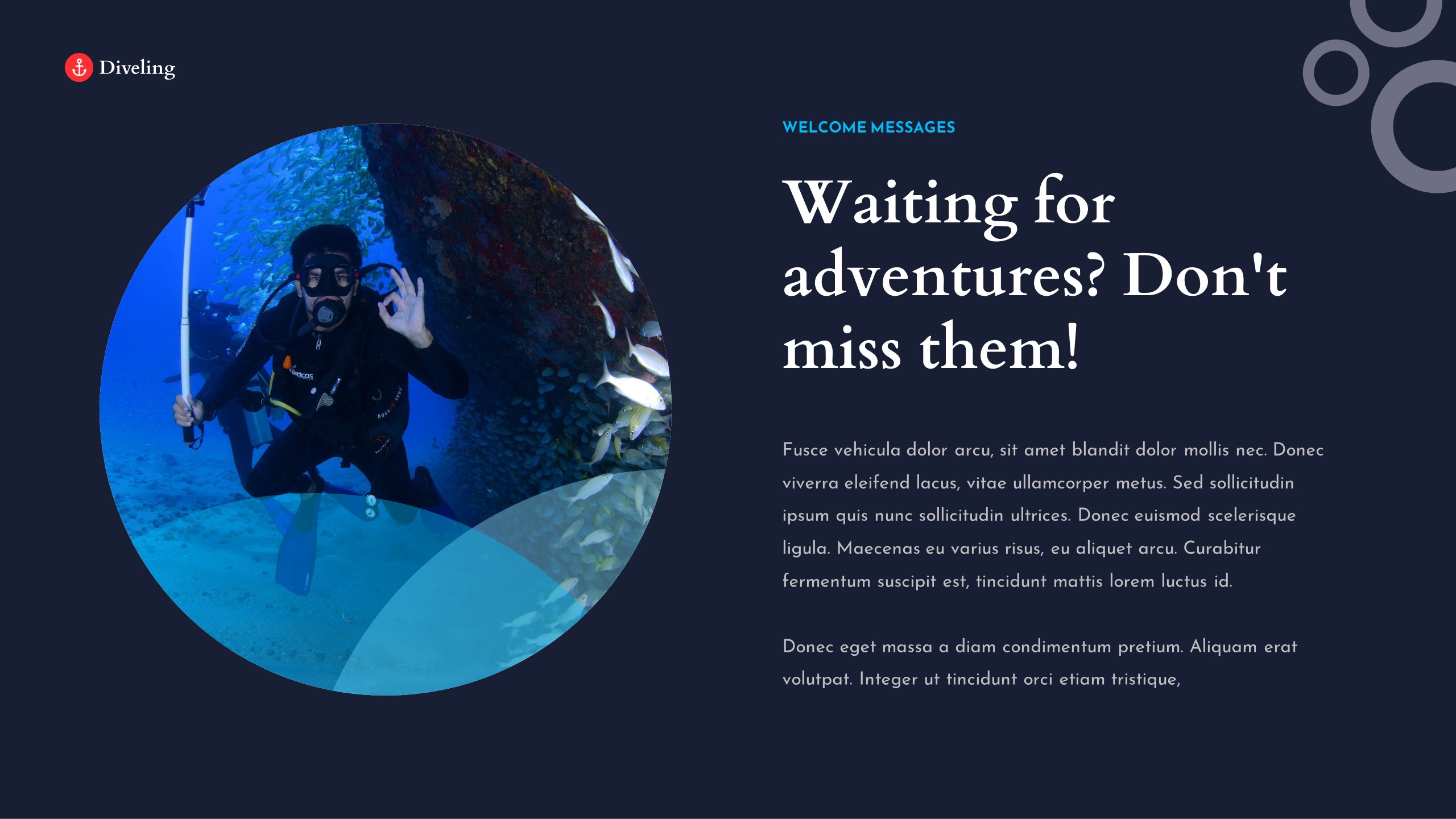DIVELING - Scuba Diving & Surfing Powerpoint Template, Presentation ...