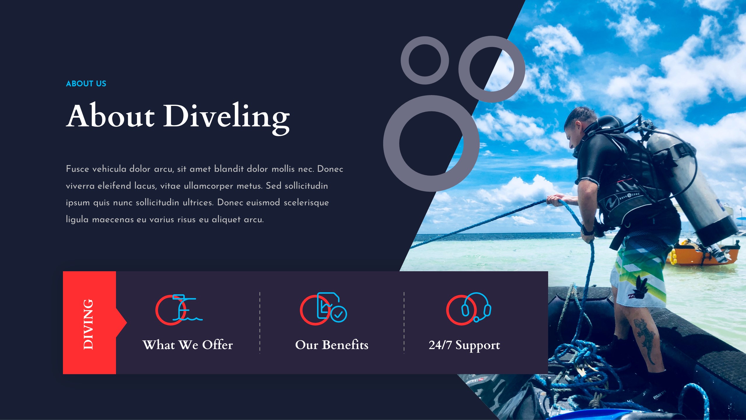 DIVELING - Scuba Diving & Surfing Powerpoint Template, Presentation ...