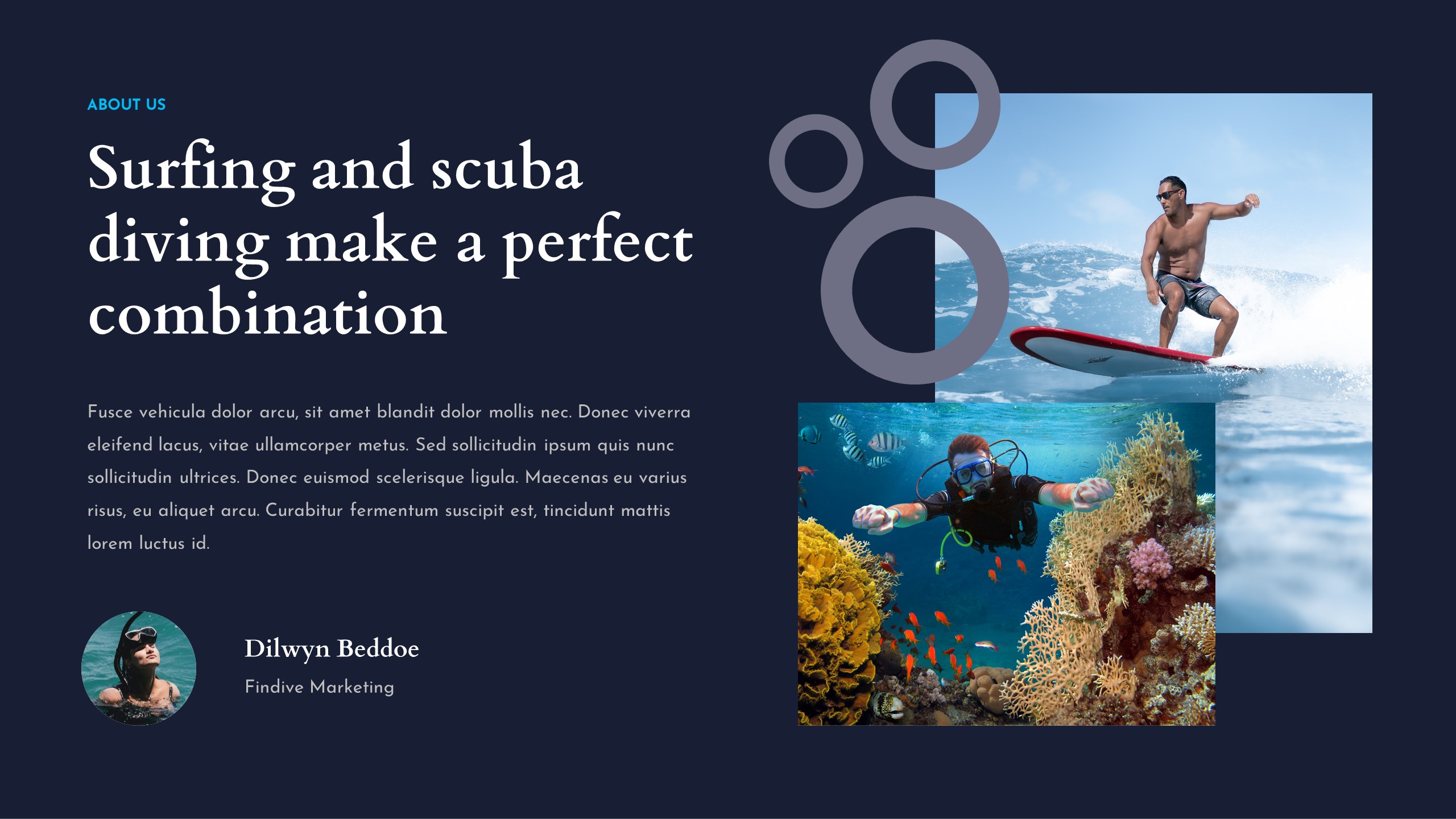 DIVELING - Scuba Diving & Surfing Powerpoint Template, Presentation ...