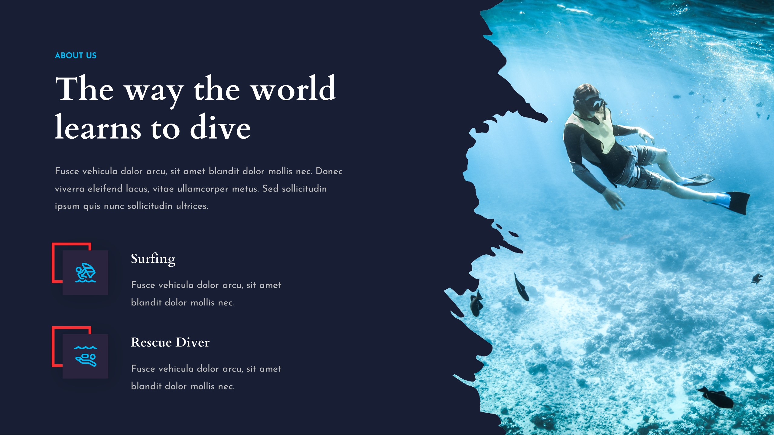 DIVELING - Scuba Diving & Surfing Powerpoint Template, Presentation ...