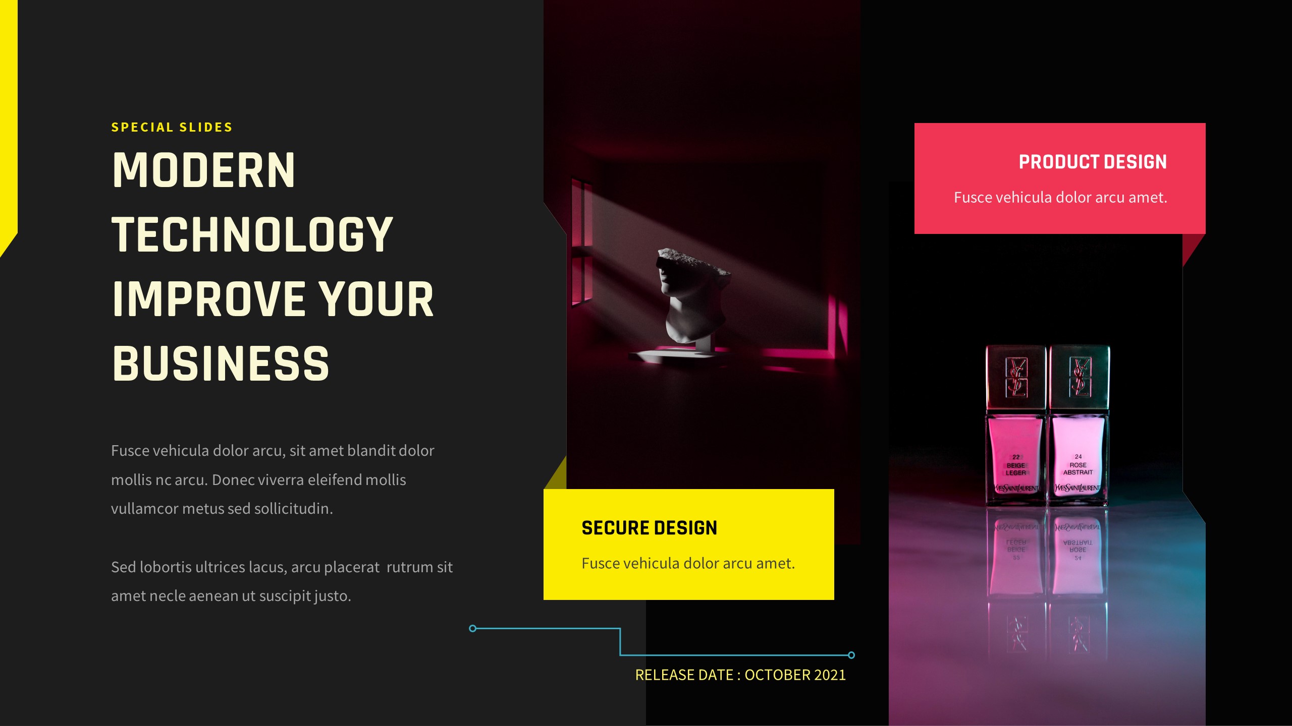 VYCTRON - Cyberpunk & Neon Google Slides Template, Presentation Templates