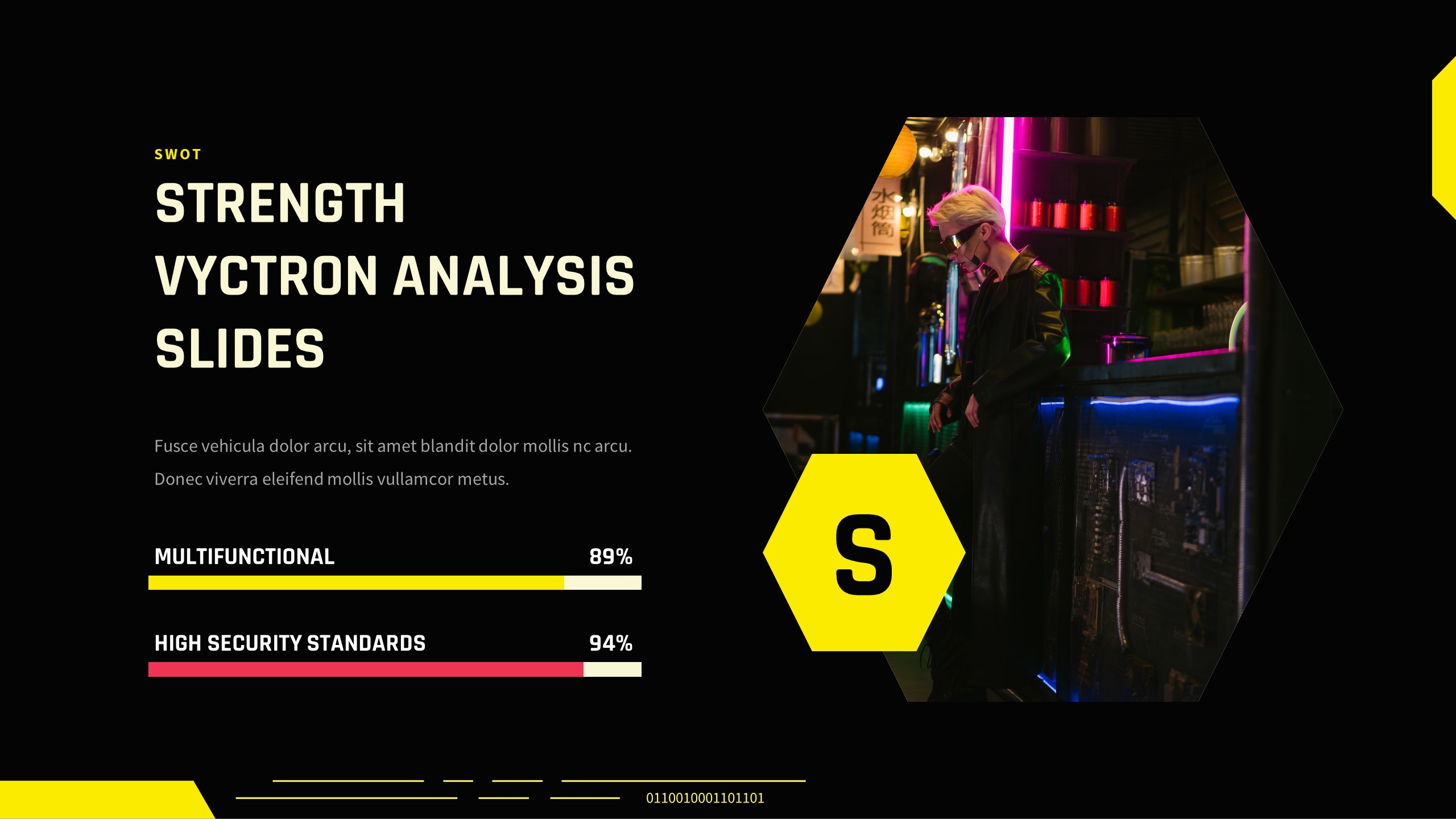 VYCTRON - Cyberpunk & Neon Google Slides Template, Presentation Templates