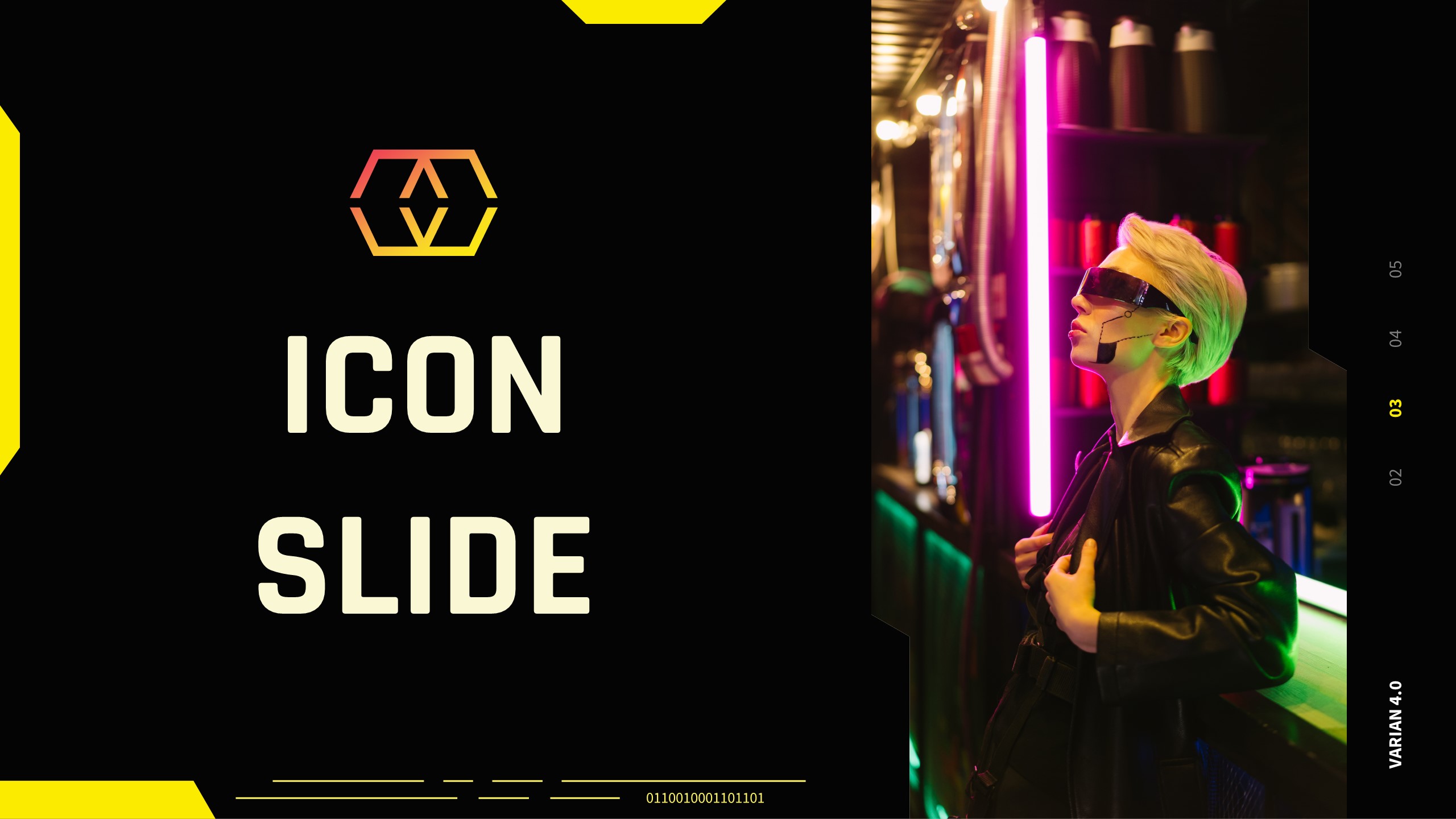 VYCTRON - Cyberpunk & Neon Google Slides Template, Presentation Templates