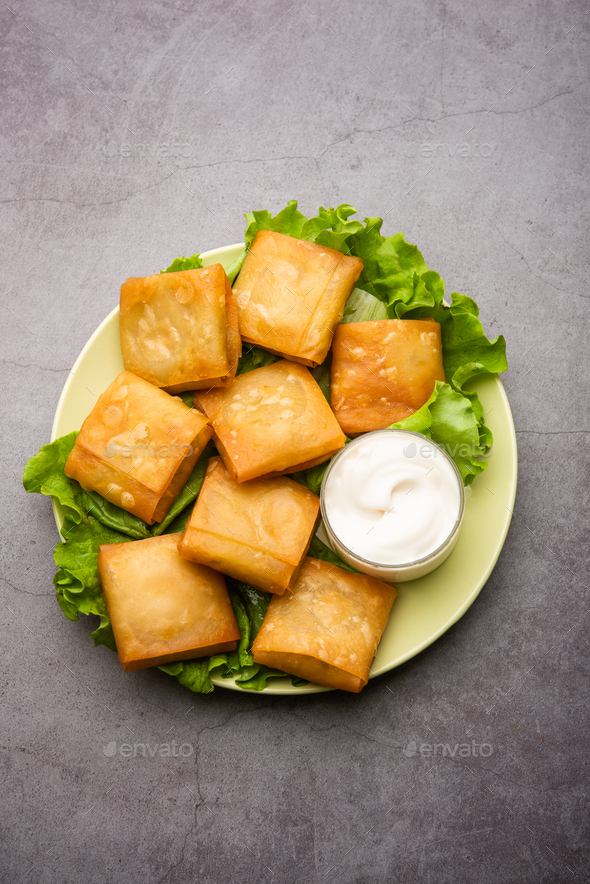 Chinese samosa square shape Stock Photo by stockimagefactory | PhotoDune