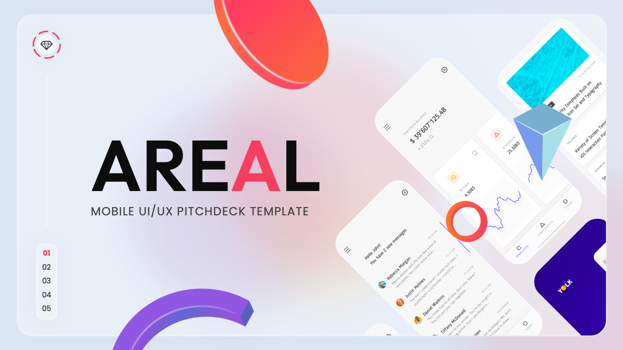 Areal - UI/UX Mobile Pitch Deck Google Slides Template, Presentation ...