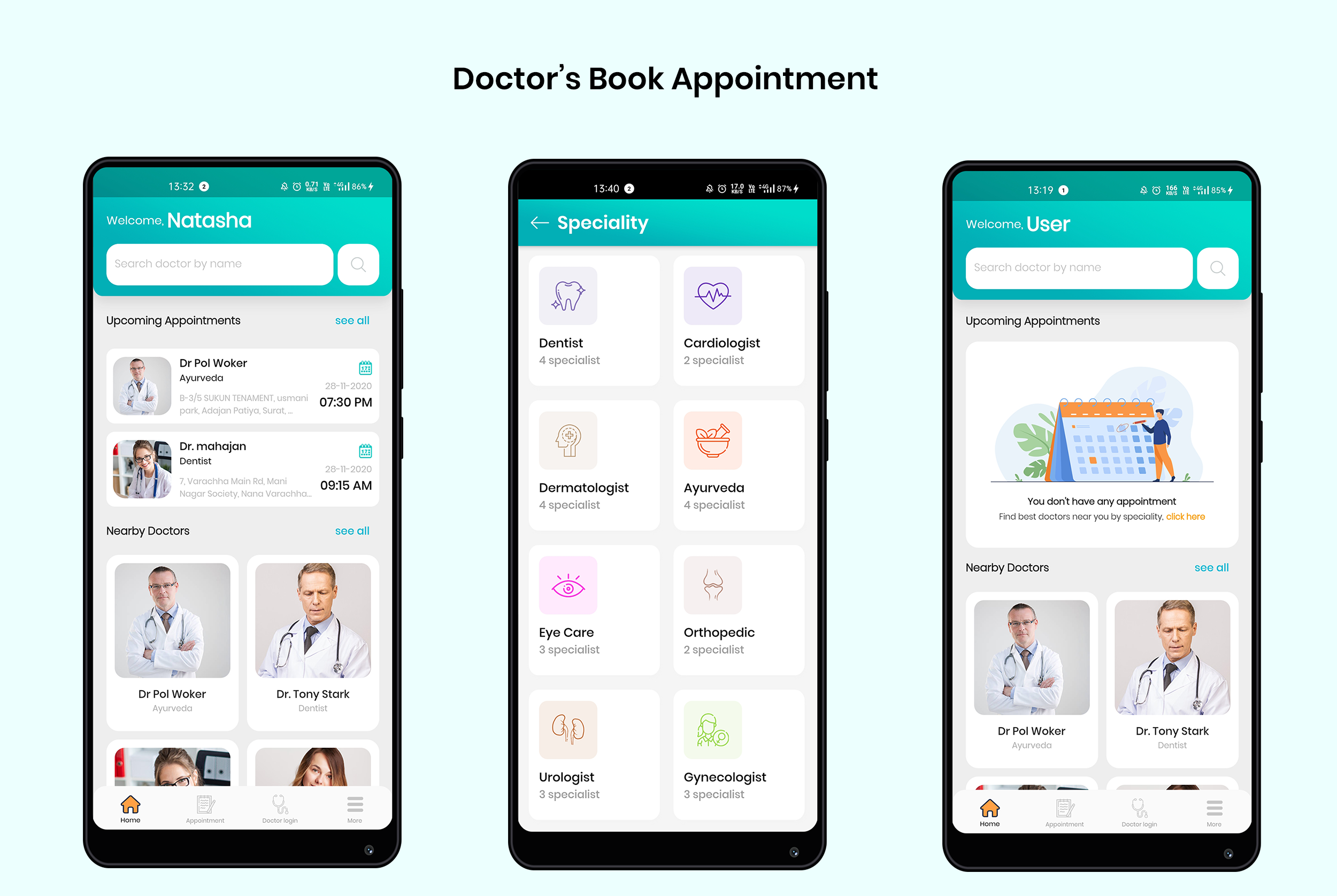 Doctor Finder - Appointment Booking With Time-slot app by FreakTemplate