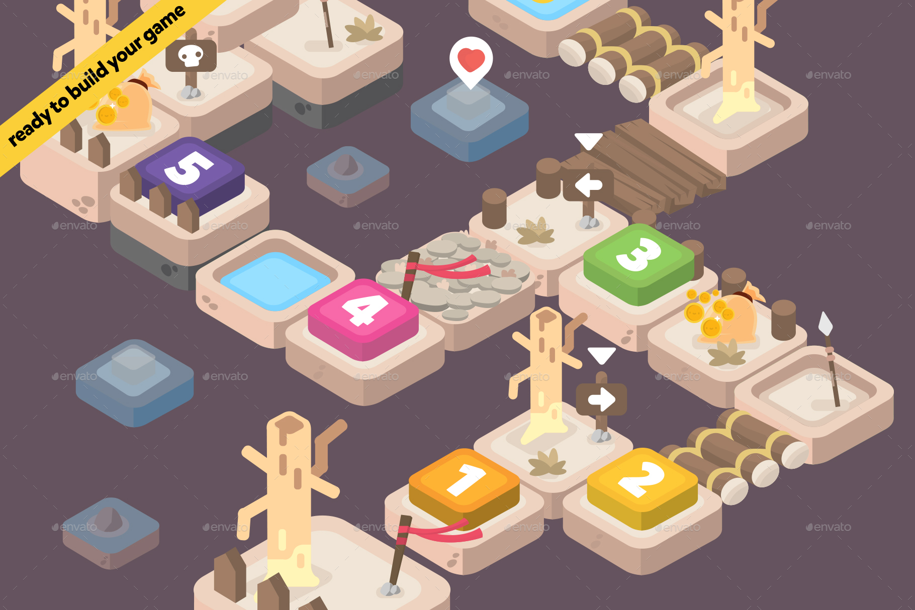 Desert Platform Isometric Assets, Game Assets | GraphicRiver