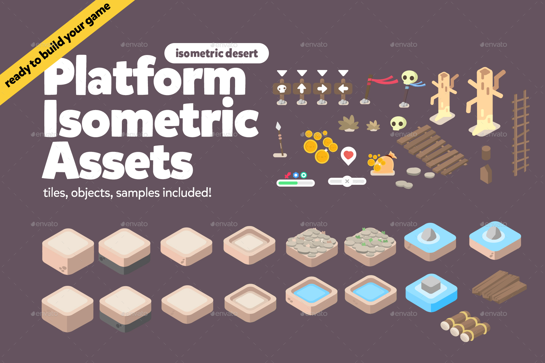 Desert Platform Isometric Assets, Game Assets | GraphicRiver
