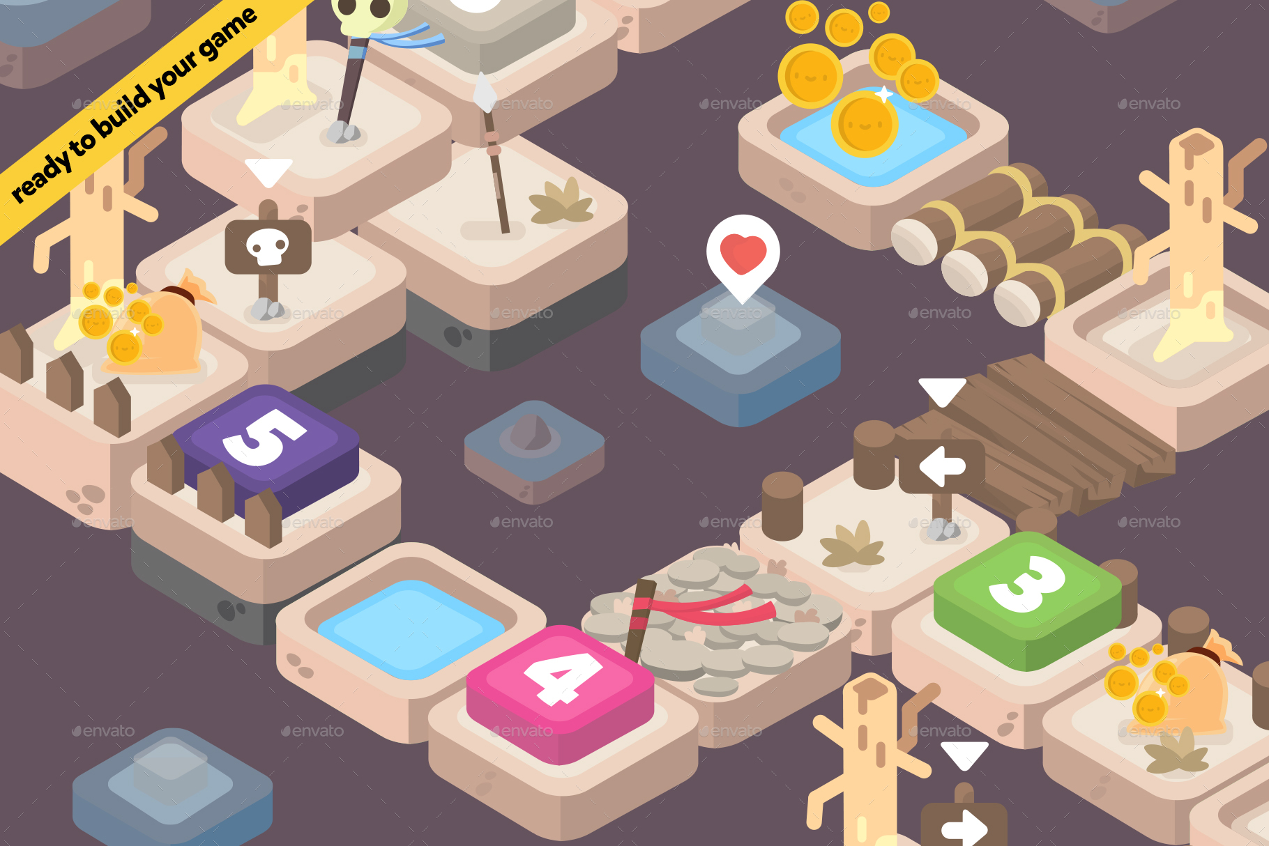 Desert Platform Isometric Assets, Game Assets | GraphicRiver