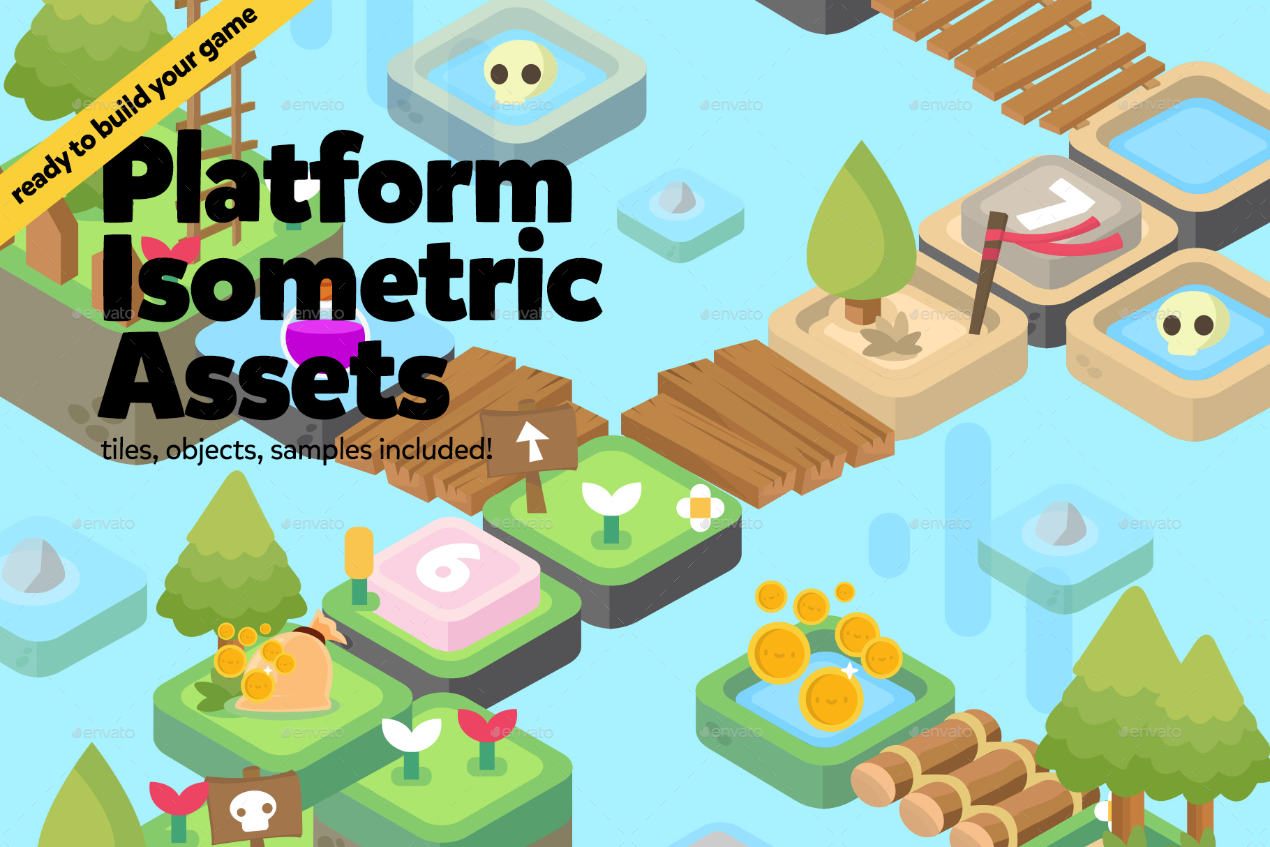 Summer Platform Isometric Assets, Game Assets | GraphicRiver