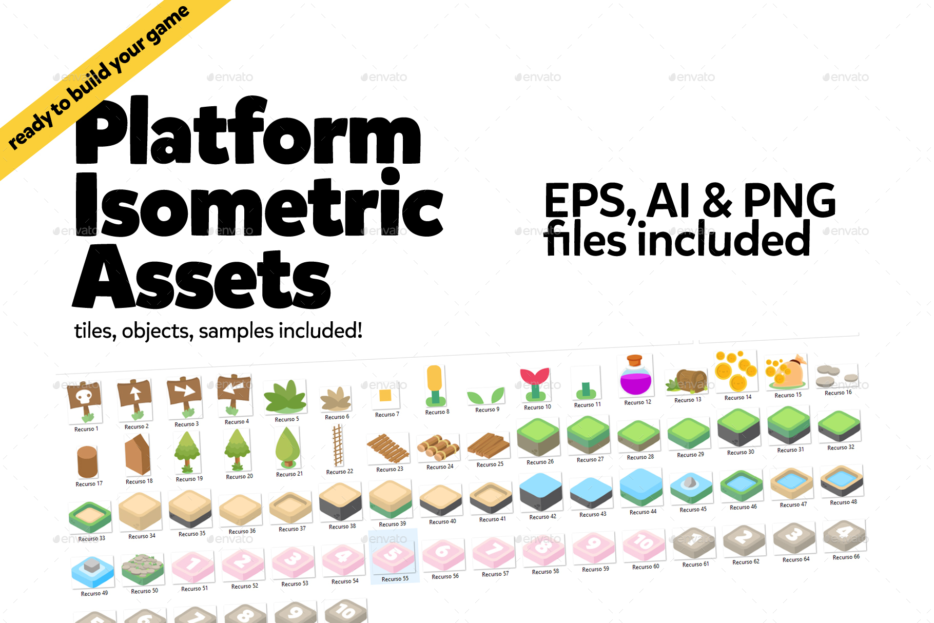 Summer Platform Isometric Assets by DeLaGranSiete | GraphicRiver