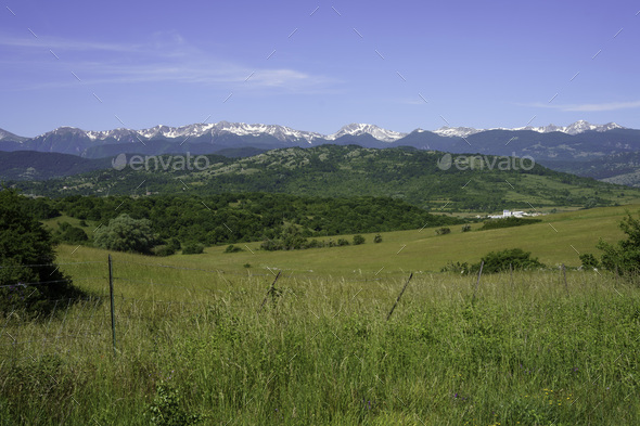 Mountain landscape along the road to Macerone Stock Photo by clodio