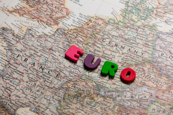 photo of map of european countries and colorful letters on the ...