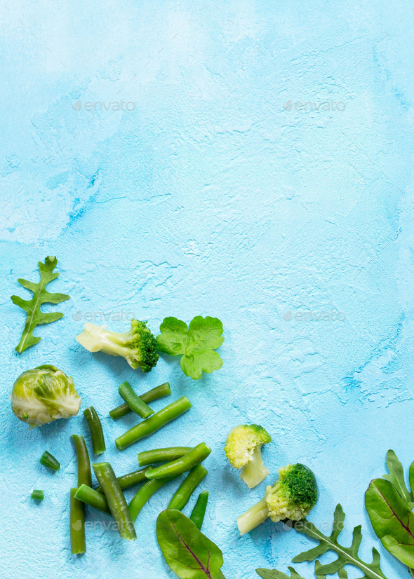 Food background. Various summer green vegetables. Stock Photo by ...