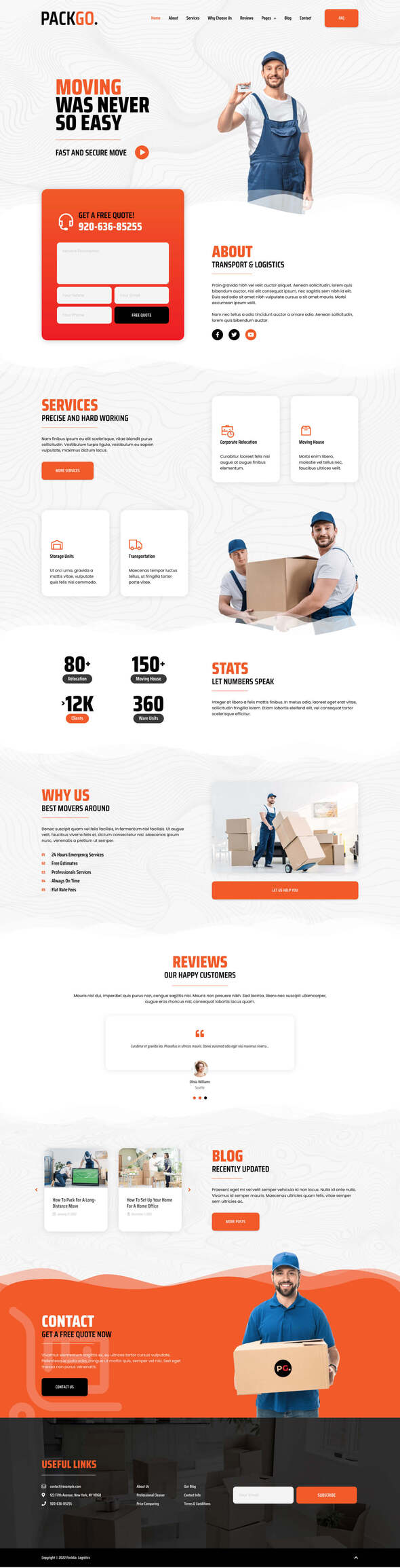 PackGo - Moving Transport Logistics Elementor Template Kit by ideadriven