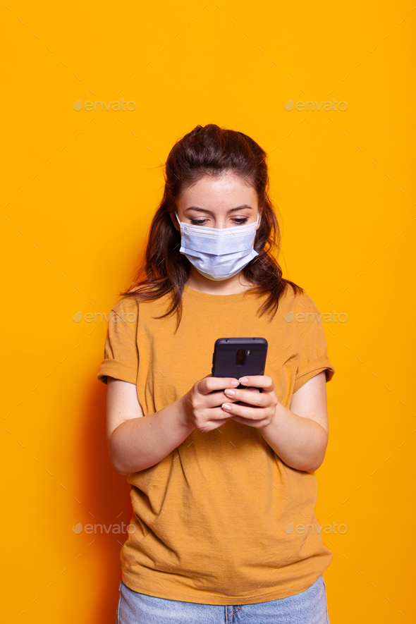 Modern person looking at smartphone with touch screen Stock Photo by DC ...