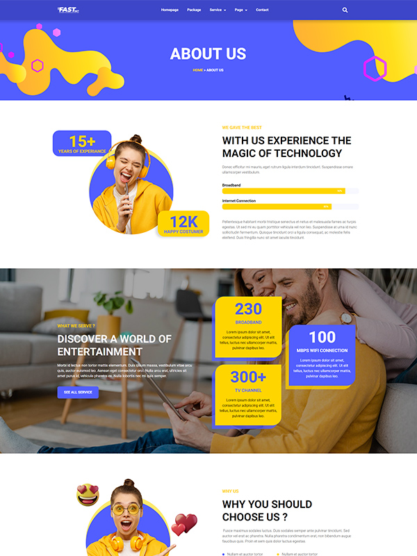 Fastnet - Broadband & Internet Elementor Pro Full Site Template Kit by ...