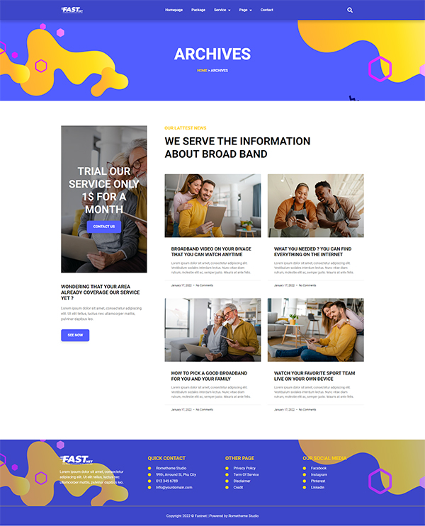 Fastnet - Broadband & Internet Elementor Pro Full Site Template Kit by ...