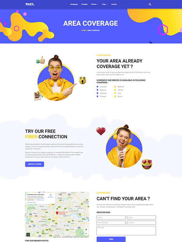 Fastnet - Broadband & Internet Elementor Pro Full Site Template Kit by ...