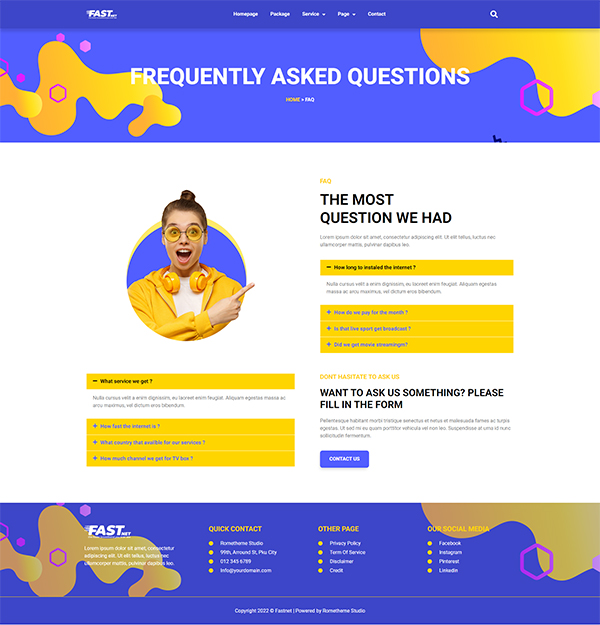 Fastnet - Broadband & Internet Elementor Pro Full Site Template Kit by ...
