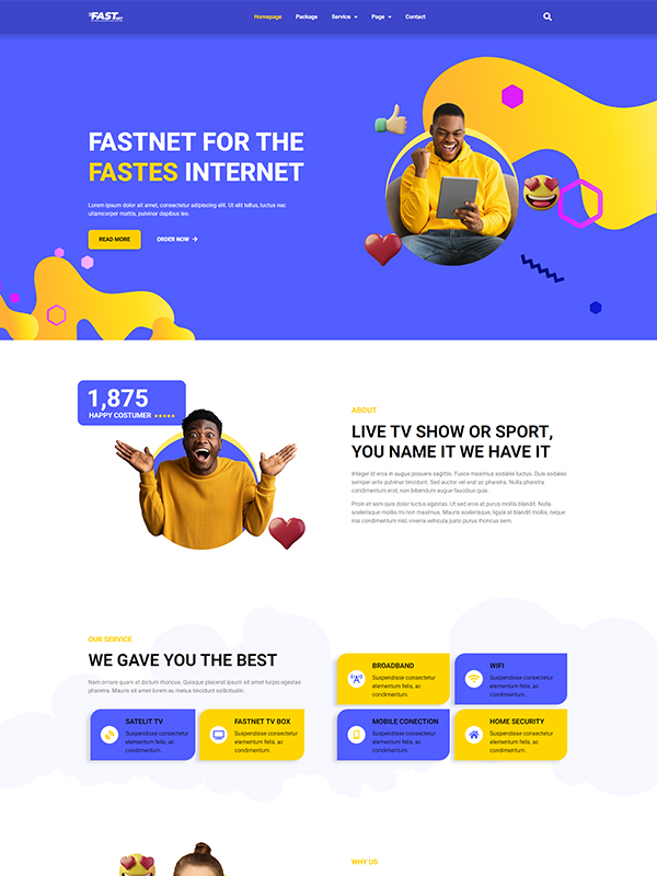 Fastnet - Broadband & Internet Elementor Pro Full Site Template Kit by ...