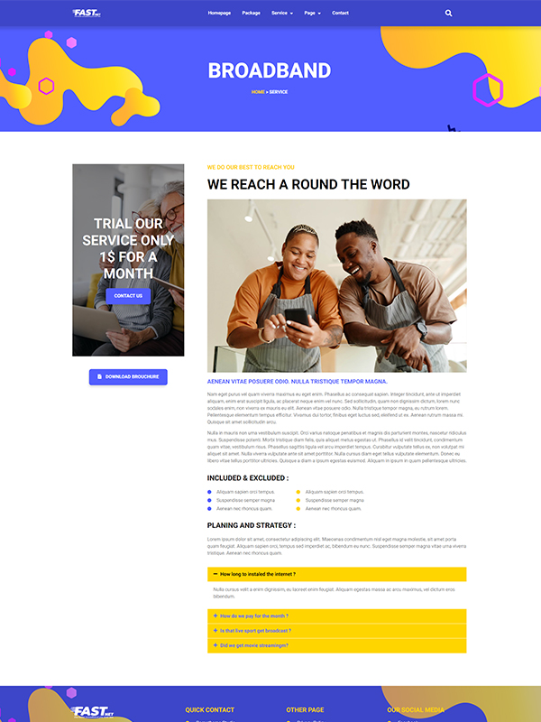 Fastnet - Broadband & Internet Elementor Pro Full Site Template Kit by ...